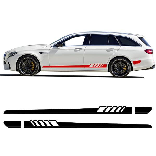 商品名: メルセデスベンツEクラスW213S213E43 E53 E63 AMG A238C238E300アクセサリー2個エディション1サイドストライプスカートステッカーデカールに適合 Teptdirio Fit for Mercedes ...