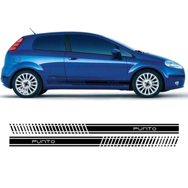 商品名: FIAT PuntoVanEvoアクセサリーに適合2個車用ドアサイドストライプスカートステッカーレーシングスポーツグラフィックスビニールデカール Teptdirio Fit for Fiat Punto Van Evo Acces...