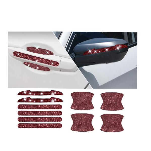 商品名:  10PCS Bling Car Door Handle Scratch Protector,Universal Car Door Handle Rear View Mirror sticker,Rhinestone Car Ex...
