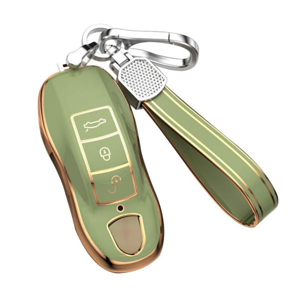 商品名:  KUNIO Key Fob Cover Case Fit for Porsche Panamera Cayenne 911 Macan Boxster Cayman 718 918 981 991 Car Key Case Pr...