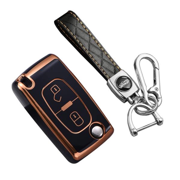 商品名:  KUNIO Flip Key Fob Cover Fit for Citroen C2 C3 C4 C5 C6 C7 C8 Xsara Grand Berlingo Fit for Peugeot 107 206 207 307...