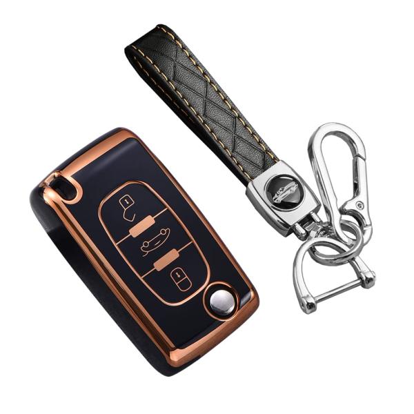 商品名:  KUNIO Flip Key Fob Cover Fit for Citroen C2 C3 C4 C5 C6 C7 C8 Picasso C-Crosser Fit for Peugeot 107 206 207 307 30...