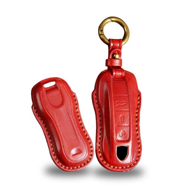 商品名:  ontto Car Key Fob Shell Leather Smart Remote Key Cover Full Protection Compatible with Porsche Panamera Cayenne Ta...