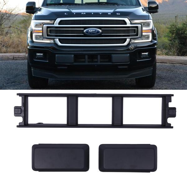 商品名: KARPAL フロントバンパーガードパッド エンドキャップカバーインサート + フロントバンパー下部センターカバー 2018 2019 2020 フォード F-150 F150に対応 KARPAL Front Bumper Gua...