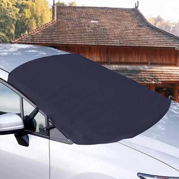 商品名: AUQDD 全天候型 ユニバーサル在庫 フロントガラス用 雪と霜よけカバー セダンコンパクトおよび中型SUVに対応 高強度オックスフォードクロス PVC 霜防止 日焼け止めブラック 63インチ x 51インチ AUQDD All-...
