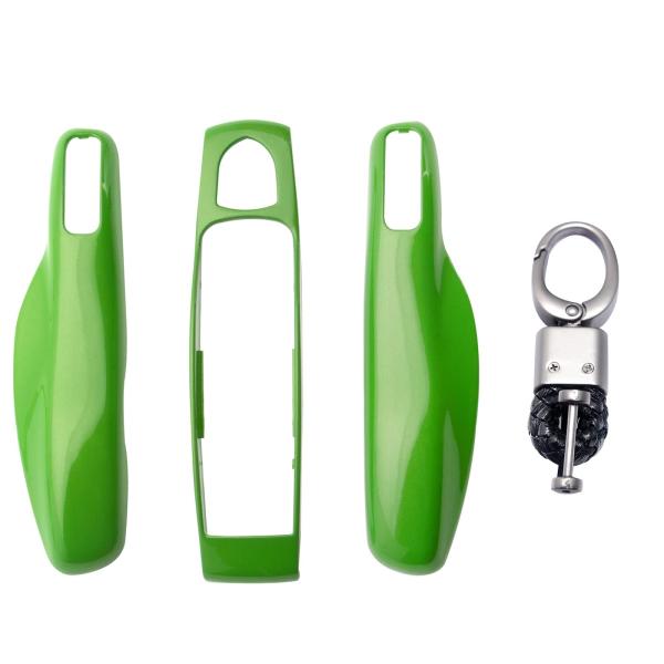 商品名: Xotic Tech 光沢グリーンABSハードキーフォブシェルカバーケース、キーチェーン付き、ポルシェカイエンパナメーラボクスターケイマンカレラ918スパイダーマカンスマートキーレスエントリーキーと互換性あり Xotic Tech...