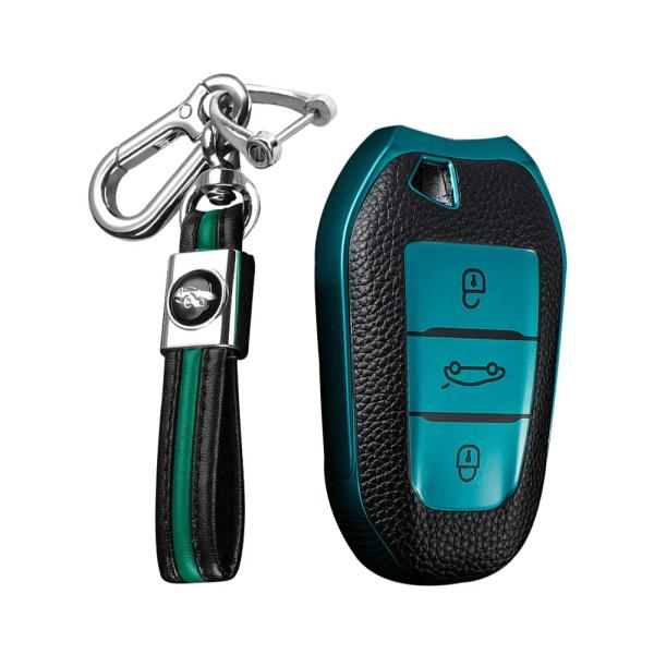 商品名: KUNIO カーキーフォブカバーケース Peugeot 4008 5008 308用 キー保護カバー キーホルダー TPUキーホルダー カーアクセサリー, グリーン, M KUNIO Car Key Fob Cover Case ...