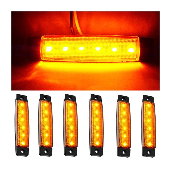 商品名:  LED Side Marker Indicator Lights, 10PCS 6 LED Front Rear Clearance Lamp, 3.8" Waterproof Taillight Brake Stop Ligh...