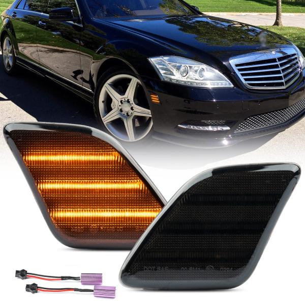 商品名: NSLUMO LEDサイドマーカーライト 交換用 2010-2013 メルセデス Sクラス W221 S550 S63 AMG アンバー LED バンパー サイド ウインカー パーキングライト アセンブリ 交換用 OEM MB25...