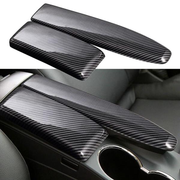 商品名:  FACULX 2Pcs ABS Carbon Fiber Car Center Armrest Box Panel Cover Car Interior Center Armrest Box Cover Console Box ...