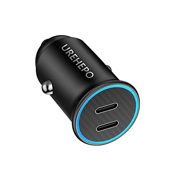 商品名: UREHEPO USB C カーチャージャー 40W PD デュアルポート 高速充電 カーアダプター Type C コンパクトカーチャージャー iPhone 14 13 12 11 Pro Max iPad Pro Samsung...