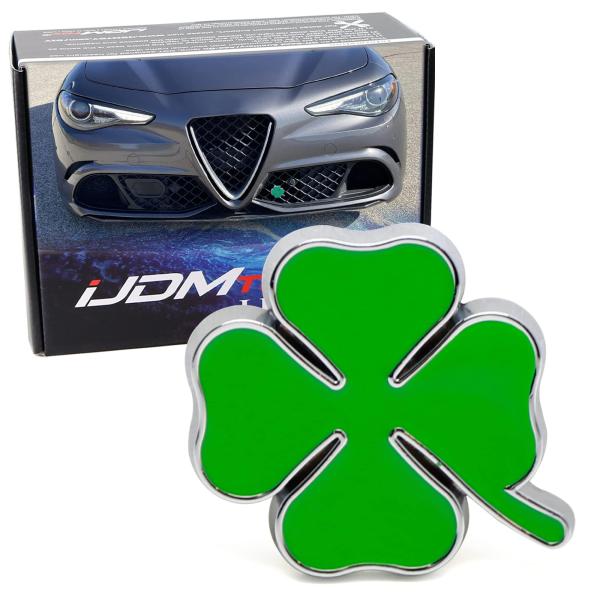 商品名: iJDMTOY The Lucky Quadrifoglio 四つ葉のクローバー クローバーリーフエンブレムバッジ グリル/メッシュマウントボルトアンカー アルファロメオ対応 iJDMTOY The Lucky Quadrifog...