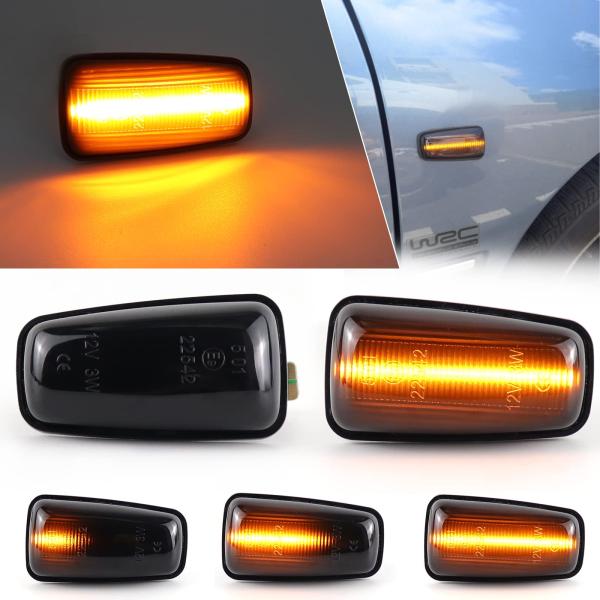 商品名:  FetonAuto LED Side Marker Lights FOR PEUGEOT 406 306 106 II 806 FOR CITPOEN, Smoked Lens Front Fender Light Amber ...