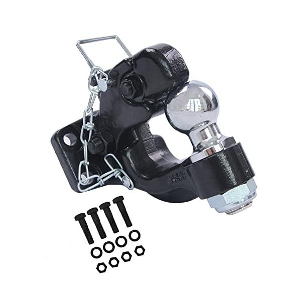 商品名: TOWKING トレーラーピントルヒッチレシーバーフック 2インチヒッチボール TOWKING 8-Ton Pintle Hitch Receiver with 2" Hitch Ball, Pintle Hook, Combin...