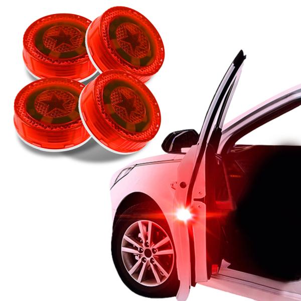商品名:  HAOBO 4PCS Universal Wireless Car Door LED Warning Lights, Wireless Led Lights for Car, Strobe Lights for Anti Rea...