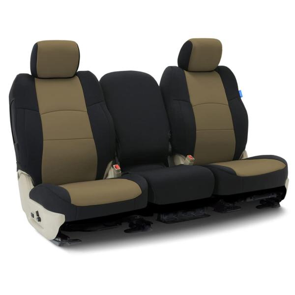 商品名:  Coverking Custom Fit Seat Cover Designed for Select Porsche Models: 1 Row, Neoprene Fabric, Tan with Black Sidesブラ...