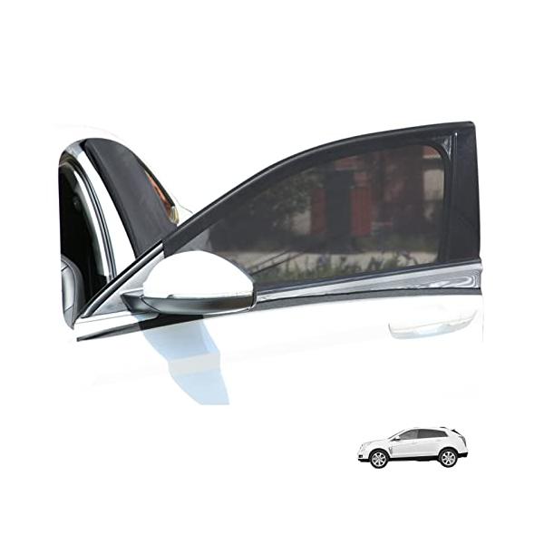 商品名: Sodcay 2個 SUV フロントウィンドウ サンシェード カーサイドウィンドウ サンシェード UVカット 通気性 メッシュ サイドカーウィンドウ サンシェード 露出防止 蚊帳 (ブラック) Sodcay 2 PCS SUV F...