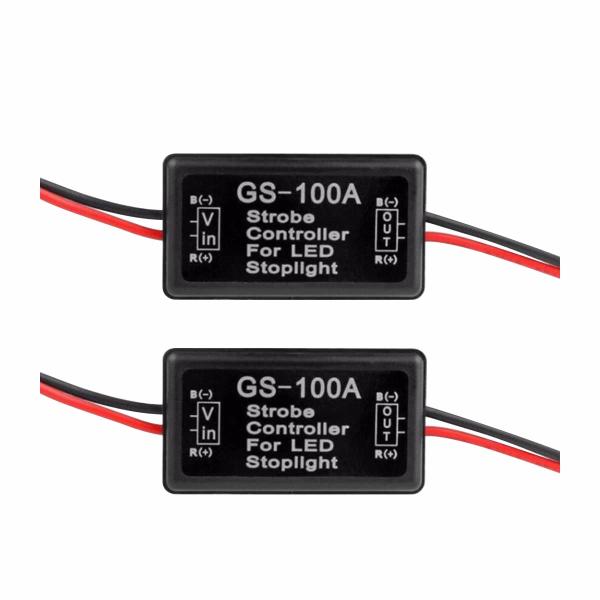 商品名: Moioee 車用フラッシュストロボコントローラー 2個 12-30V LEDブレーキライトフラッシャーモジュール ABSオートフラッシュモジュール フラッシュストロボコントローラー オートバイ トラック テールストップライト用 ...