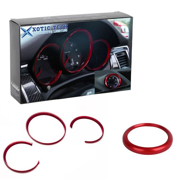 商品名:  Xotic Tech Dashboard Gauge Meter Instrument Frame Dash Clock Ring Trim Covers Compatible with Porsche Macan 2015-u...