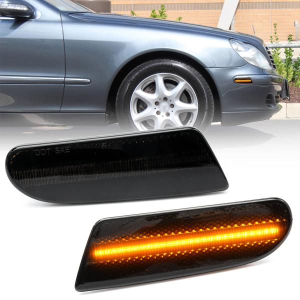 商品名: NSLUMO LEDサイドマーカーライト 交換用 メルセデスW220 S-Class 2000-2006 Benz S430 S500 アンバー LEDフロントバンパーサイドマーカー リフレクターリピーターランプキット LH RH...