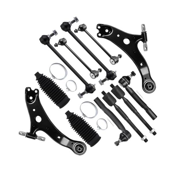 商品名:  SCITOO 12pcs Suspension Kit Front Lower Control Arm Sway Bar Links Inner Outer Tie Rod Ends w/Steering Boots Fit F...