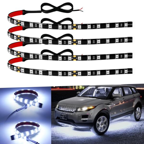 商品名:  12v led Strip Lights 12" Connectable White Led Light Strips for Cars Motorcycle Golf Cart Boat Marine Waterproof 1...