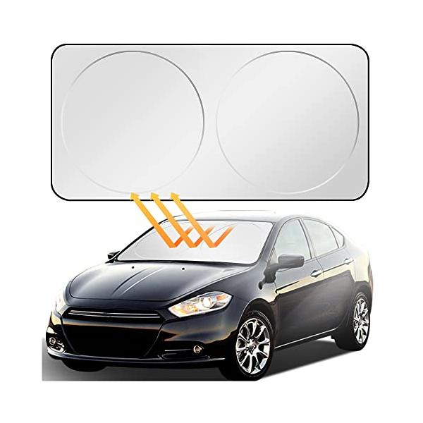 商品名: 夏に必須のフロントガラス用サンシェード 0% 光透過サンシェード 車のフロントガラス用 快適な運転雰囲気 紫外線カット (M(59.1インチ x 27.6インチ) Summer Must-Have Windshield Sun S...