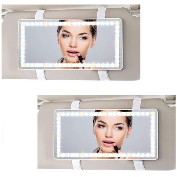 商品名: Feisate 2 Pack - Car Mirror Vanity with Lights, Rechargeable LED Mirror for Car - 3 Light Modes, Car Visor Mirror w...