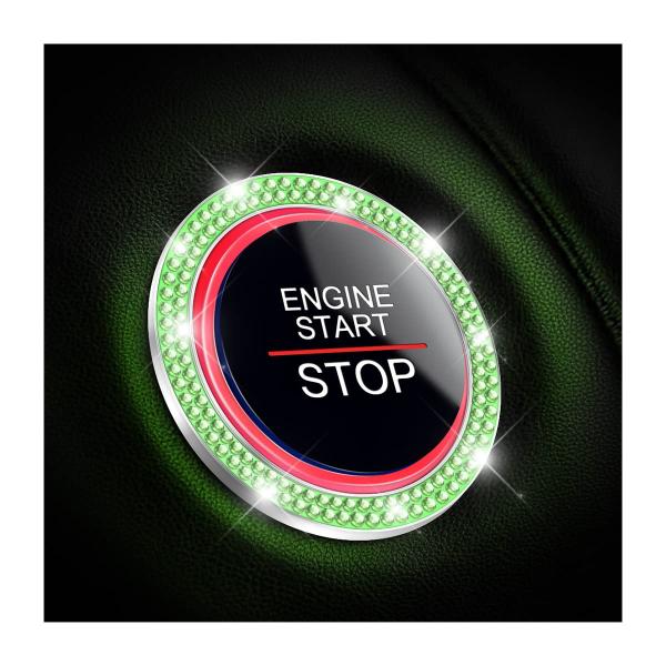 商品名:  AUKEPO Car Bling Crystal Rhinestone Engine Start Ring Decals, 2 Pack Car Push Start Button Cover/Sticker, Key Igni...