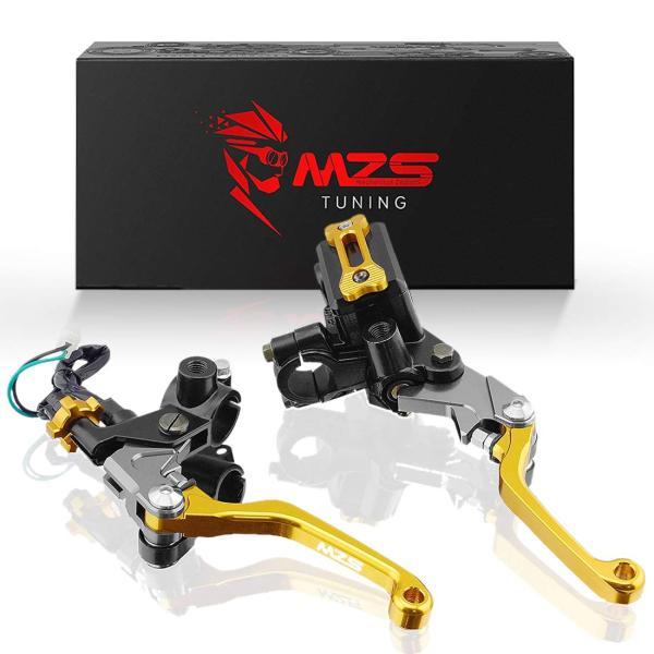 商品名: MZS ブルー 7/8レバー ブレーキマスターシリンダー クラッチレバーセット ピボット 調節可能 CNC ユニバーサル オートバイ ストリートスポーツ ダートピット ミニバイクスクーターに対応 MZS Blue 7/8 Leve...
