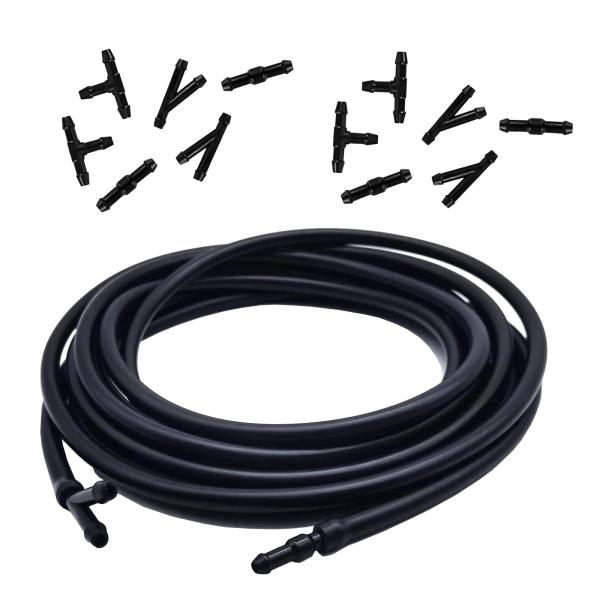 商品名: GKmow フロントガラスウォッシャーホースキット - 4m/13フィート ユニバーサルウォッシャー液ホース ホースコネクター12個付き 車のウォーターポンプとノズルを接続 ほとんどのフロントガラスウォッシャーノズル取り付け用 (...