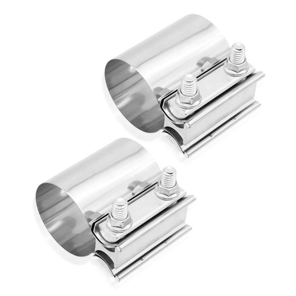 商品名: 2個 排気クランプ ステンレススチール ラップジョイントバンドクランプ マフラークランプ ユニバーサルパイプ修理クランプ ほとんどのカーアクセサリーパイプラインの固定用 (3インチ) 2PCS Exhaust Clamp,Stai...