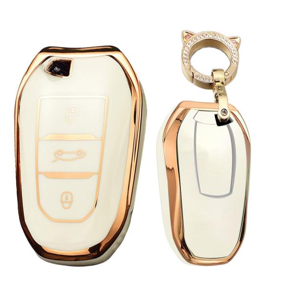 商品名:  TECART Soft TPU Key Fob Cover Fit for Peugeot Citroen Key Case Keychain Key Shell Box Accessories Protector 3 Butt...