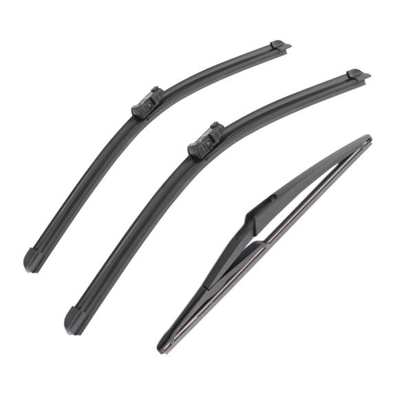 商品名:  3 Wipers 24" 16" 12" Front And Rear Replacement Fit for Renault Twingo 2 / II CN GN 2007-2014, Windshield Wiper Bl...