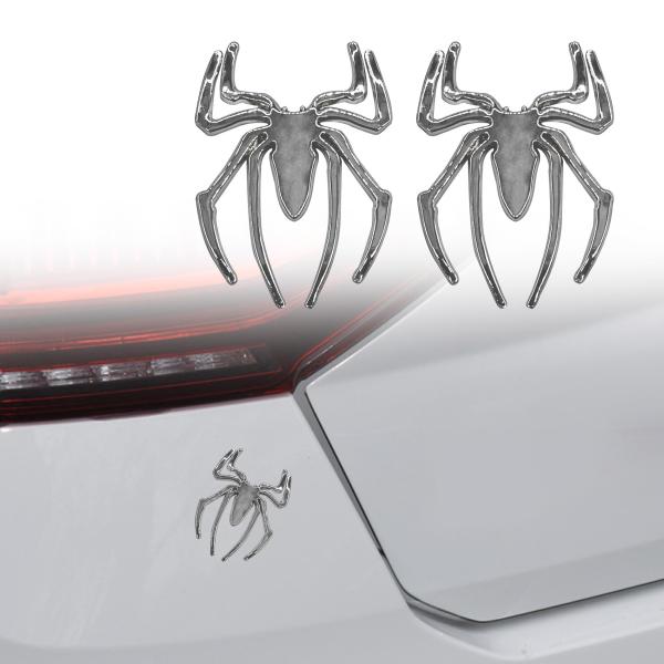 商品名:  Zufoty 2PCS 3D Spider Emblems Badges Sticker, Metal Chrome Auto Badges, Cool Spider Logo Car Body Sticker, Univers...