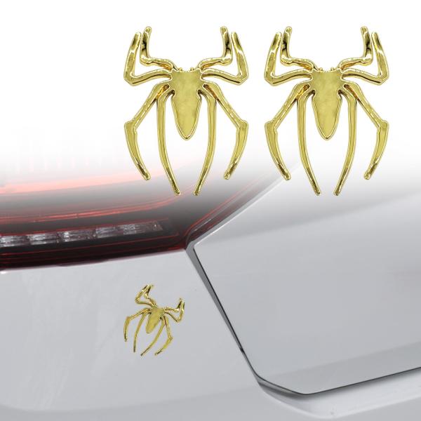 商品名:  Zufoty 2PCS 3D Spider Emblems Badges Sticker, Metal Chrome Auto Badges, Cool Spider Logo Car Body Sticker, Univers...