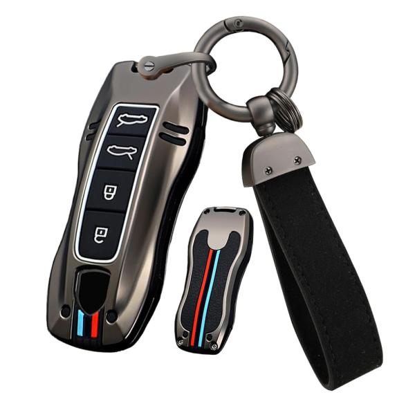 商品名: ontto キーフォブカバー キーチェーン付き ポルシェ2020年以降のアクセサリー用 360度保護キーケース 911カレラ用, 4ボタン-ブラック, M ontto 4-button Key Fob Cover with Key...