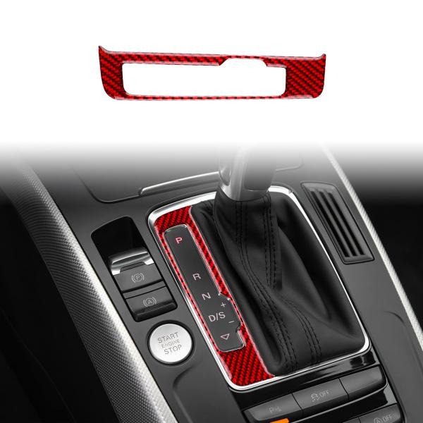 商品名:  JUPIZEUS Carbon Fiber, for Audi Accessories, Car Gear Shift Panel Cover Center Console Button Frame Sticker Interi...