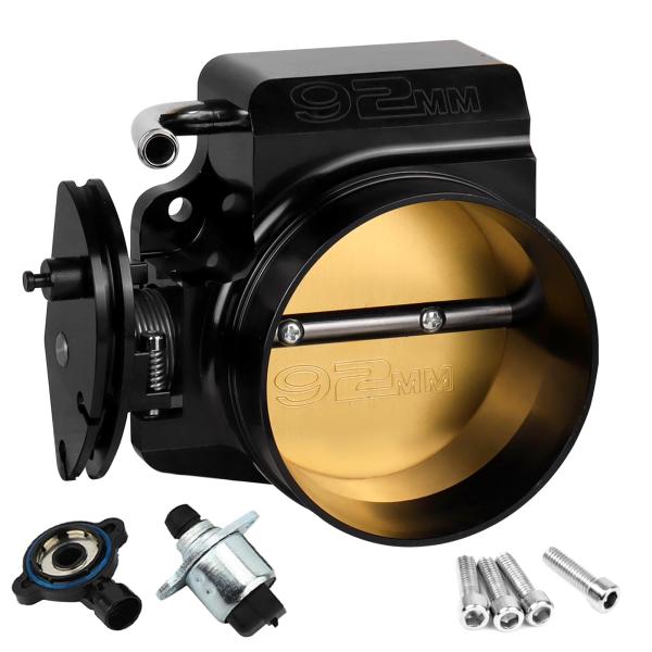 商品名: GM Gen III LS1 LS2 LS3 LS6 LS7 SX LS LSX インテークマニホールド TPSスロットルポジションセンサー付き92MM燃料噴射スロットルボディ 4ボルトアルミニウム-ドライブバイワイヤー(ブラック...