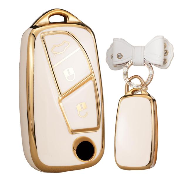 商品名:  TECART Fold Key Fob Cover Fit for Fiat Doblo Grande Soft TPU Key Case Keychain Key Shell Accessories Protector 3 b...