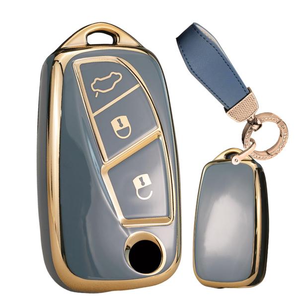 商品名:  TECART Fold Key Case Fit for Fiat Doblo Grande Soft TPU Key Fob Cover Keychain Key Shell Accessories Protector 3 b...