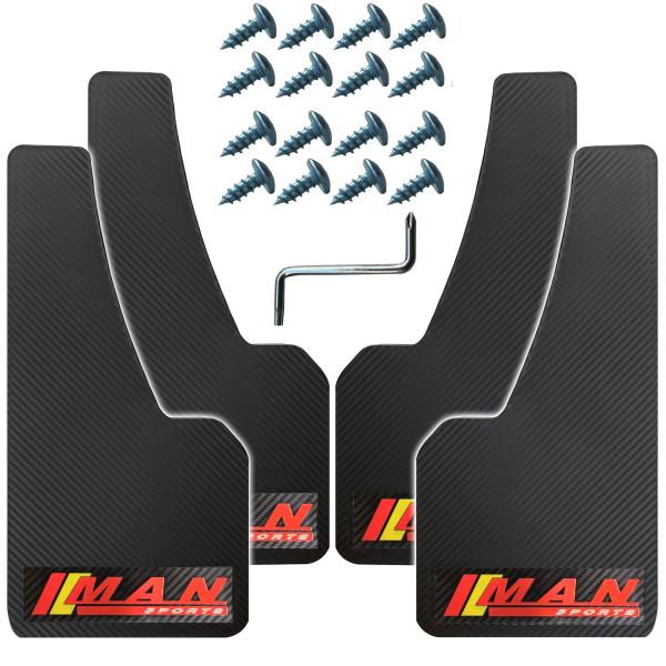 商品名: QUYDDC 標準サイズ カーボンファイバーカーユニバーサルマッドガード ハード全天候ワイドボディ、SUV、MPV(フルサイズSUVには適合しません) 外装アクセサリー ブラック+ロゴMA QUYDDC Standard Size...