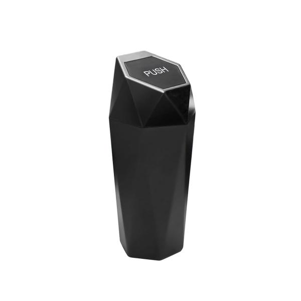 商品名: Osilly 車用ゴミ箱 蓋付き ダイヤモンドデザイン 小型ポータブルゴミ箱 防水 漏れ防止 ユニバーサルカーインテリアアクセサリー ミニゴミ箱 自動車 ホーム オフィス キッチン 寝室用 (ブラック) Osilly Car Tr...