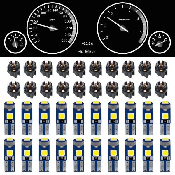 商品名: qboonpt 20個 T5 2721 37 74 LED電球 PC74 PC37 ウェッジダッシュボード スーパーブライトランプ ツイストロックソケット付き 車内クラスター ドーム 計器パネル ゲージ 交換用ライト (ホワイト)...