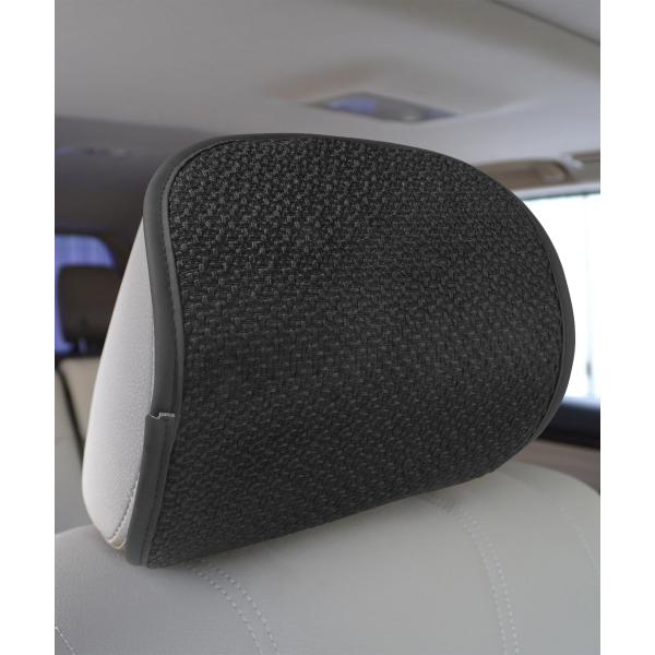 商品名: RACOONA 車用ヘッドレストカバー 車用ヘッドレストカバー カーアクセサリー インテリア 自動車アクセサリー ソフトカーシートヘッドレストカバープロテクター 通気性 自動車ヘッドレストカバー 車 トラック SUV用 (ブラック...