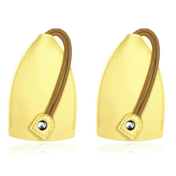 商品名: qboonpt カーキーケース 2個 PUレザー クリエイティブ プルアウト 大容量 カーキーホルダー かわいいキーフォブケース ホルダーフック付き, イエロー, 2 PCS qboonpt 2PCS Car Key Case, ...