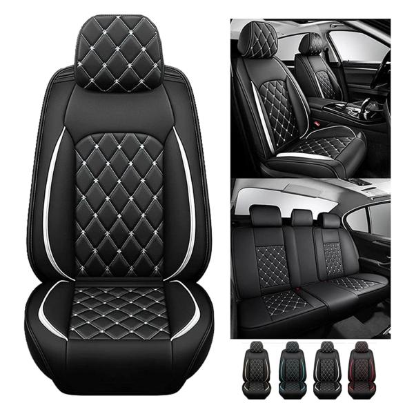 商品名:  GLUNT Leather Car Seat Cover Sets for Peugeot 5008 MPV, 2009-2017, Split Bench Back Seat Covers - Full Set Cushion...