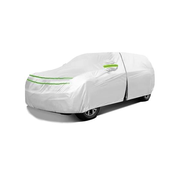 商品名: QUYDDC フルサラウンド全天候厚手カーカバー ユニバーサルフィット SUVボディ長さ178インチ~189インチ 防水 防雪 紫外線防止 傷防止 鳥防止 ジッパー付き コットン シルバー QUYDDC Full Surround...