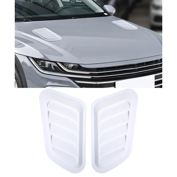 商品名: RACOONA 2個 カーボンネットベント、自動車外装アクセサリー、カーステッカーカーエクステリア装飾エアフローインテークボンネットベントフードカバー、カーアクセサリーユニバーサルフードエアベント(ホワイト) RACOONA 2P...