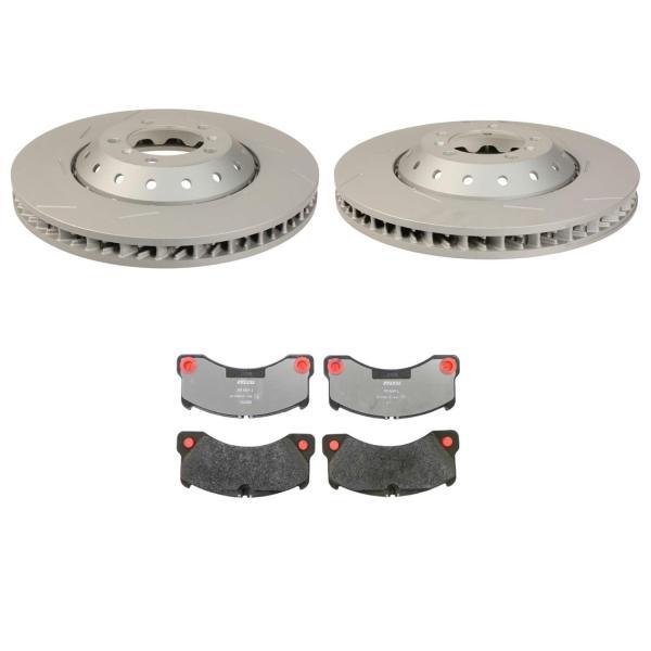 商品名:  SHW Performance Made in Germany OEM Front Composite Slotted Vented 390mm Brake Disc Rotors and Textar Pads Set Kit...